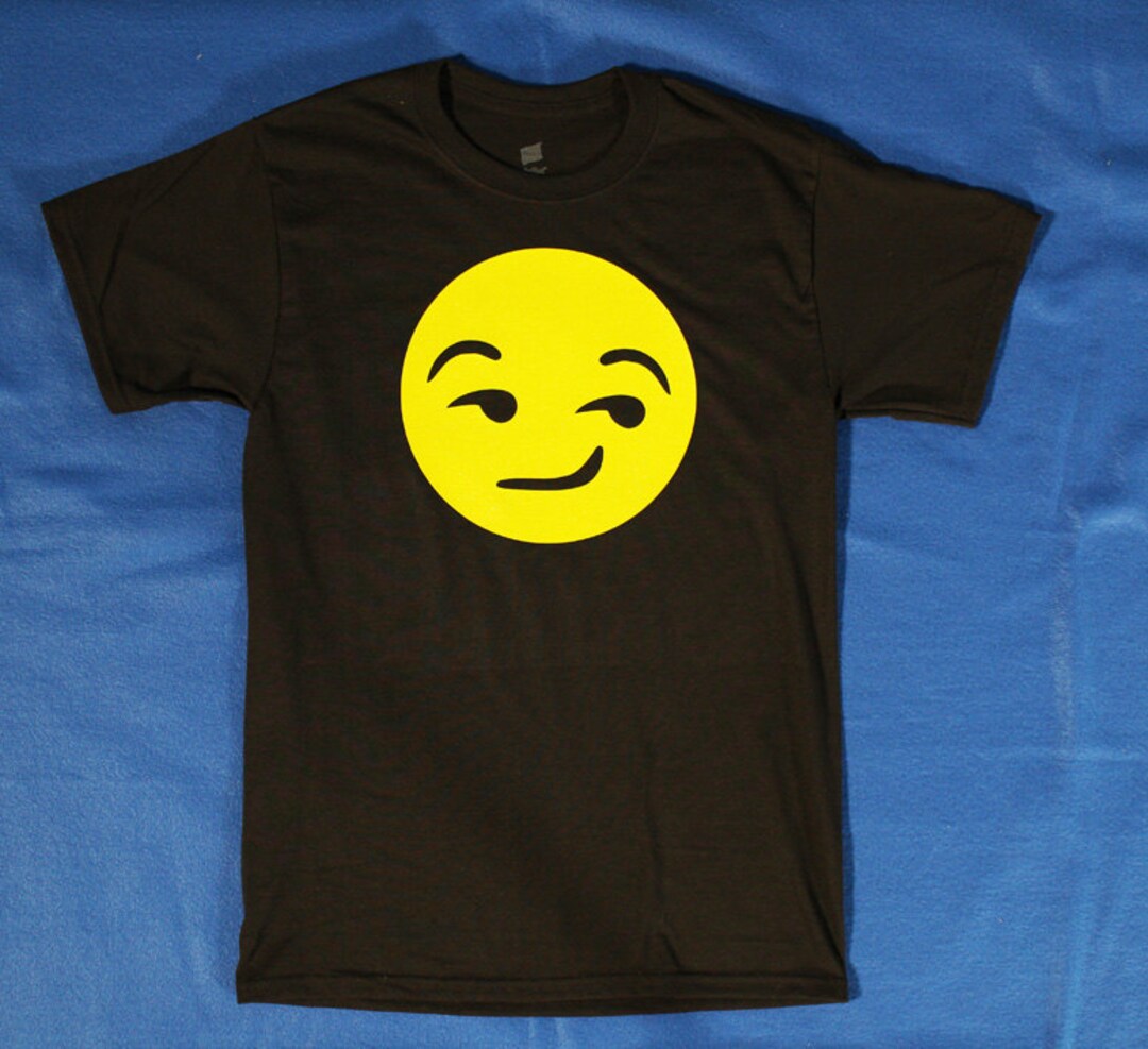 Emoji Tee Shirt Smirk Face - Etsy