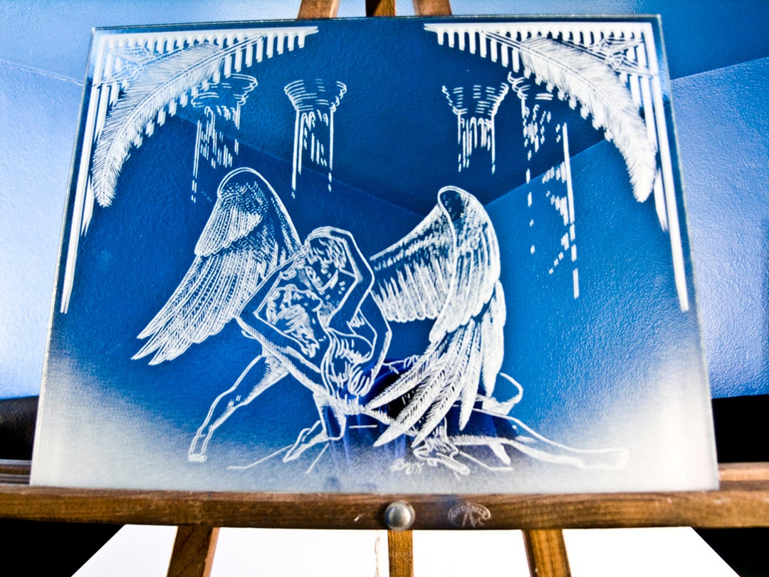 Cupid and Psyche Etched Mirror - Etsy