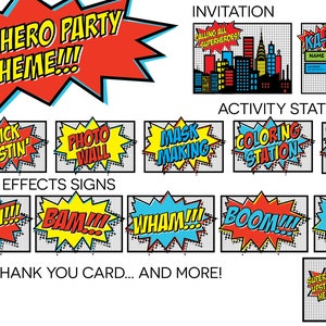 Superhero Birthday Package - Etsy