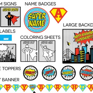 Superhero Birthday Package - Etsy