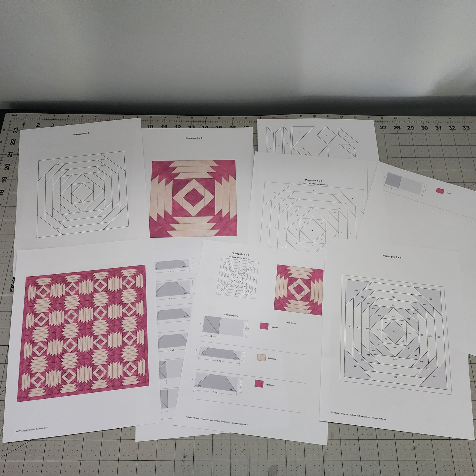 Pineapple Quilt Block Pattern Digital Download Modern Patchwork Instant ...