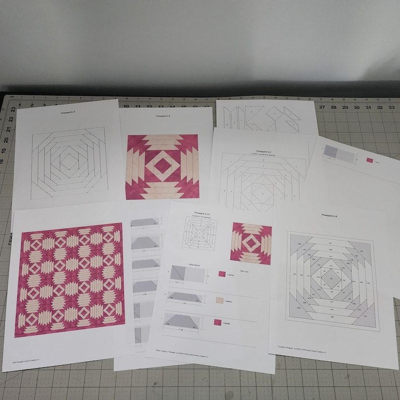 Pineapple Quilt Block Pattern Digital Download Modern Patchwork Instant ...