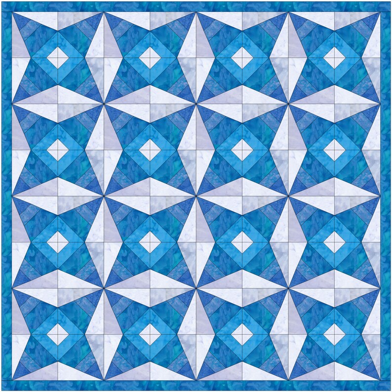 Whirligig Quilt Block Pattern Digital Download Modern Patchwork Instant ...