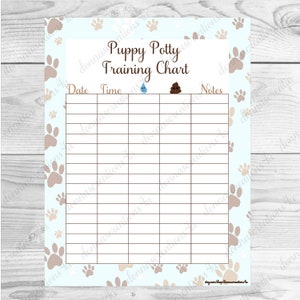 Puppy Potty Training Chart PDF Take Care of Pets - Etsy