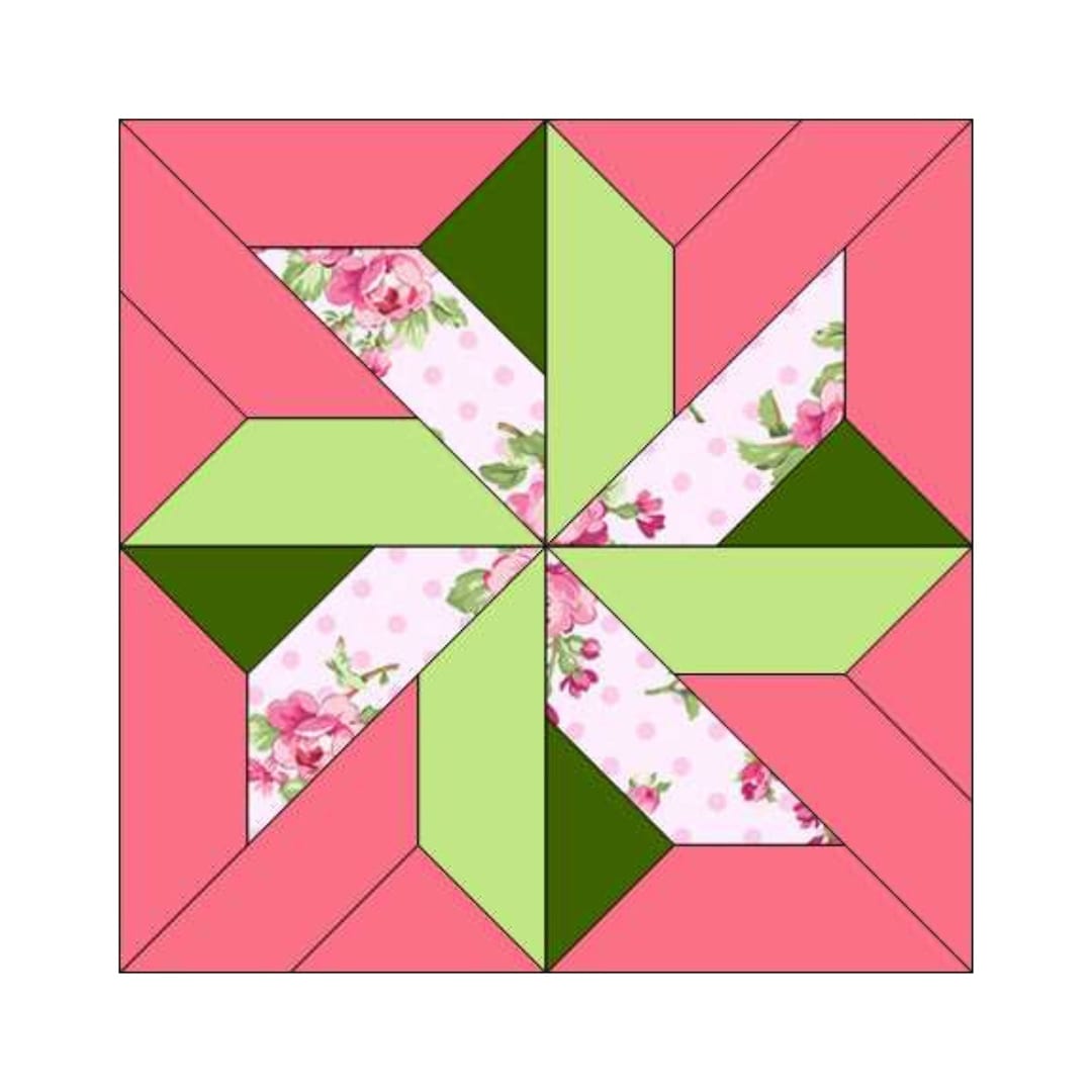 Star Ribbon Quilt Block Pattern Digital Download Modern Patchwork ...