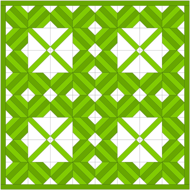 Striped Shamrock Quilt Block Pattern Digital Download Modern Patchwork ...