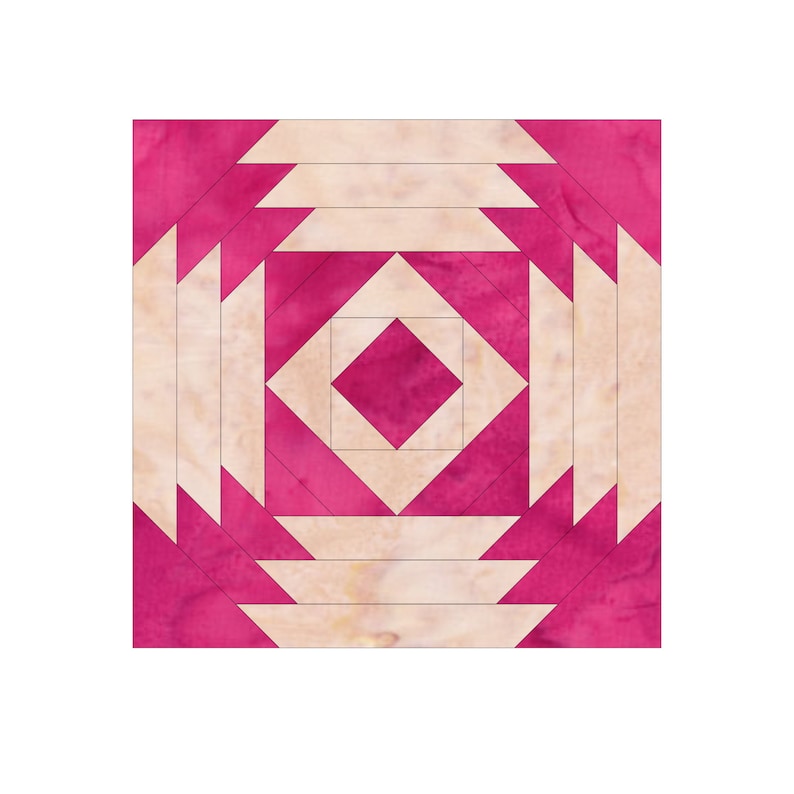 Pineapple Quilt Block Pattern Digital Download Modern Patchwork Instant ...