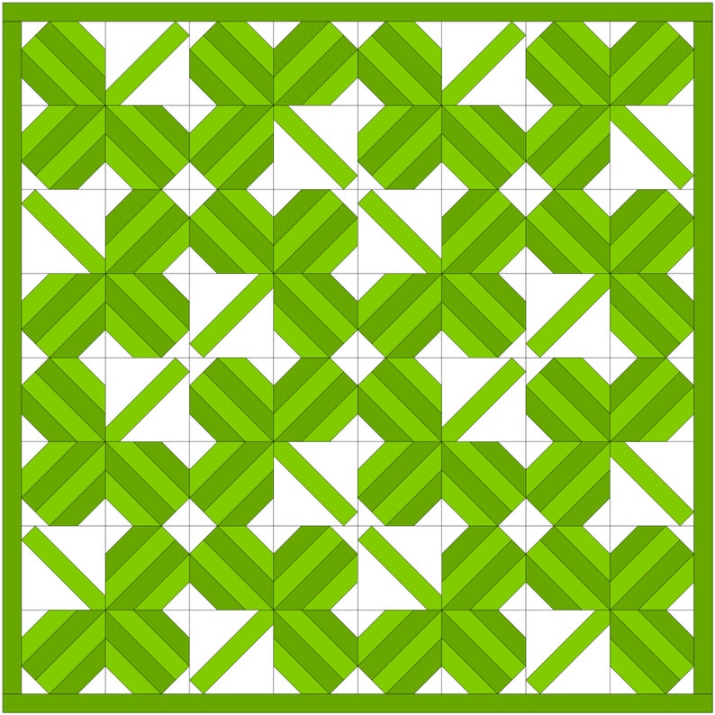 Striped Shamrock Quilt Block Pattern Digital Download Modern Patchwork ...