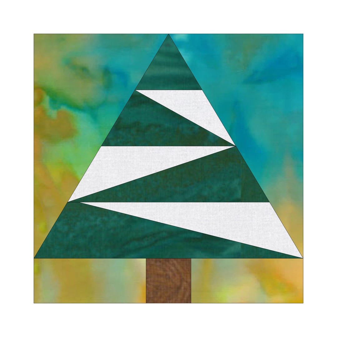 Pine Tree Quilt Block Pattern Digital Download Modern Patchwork Instant ...