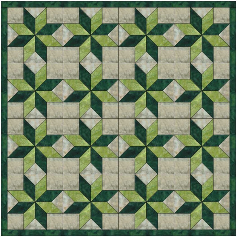 Eight Point Star Quilt Block Pattern Digital Download Modern - Etsy
