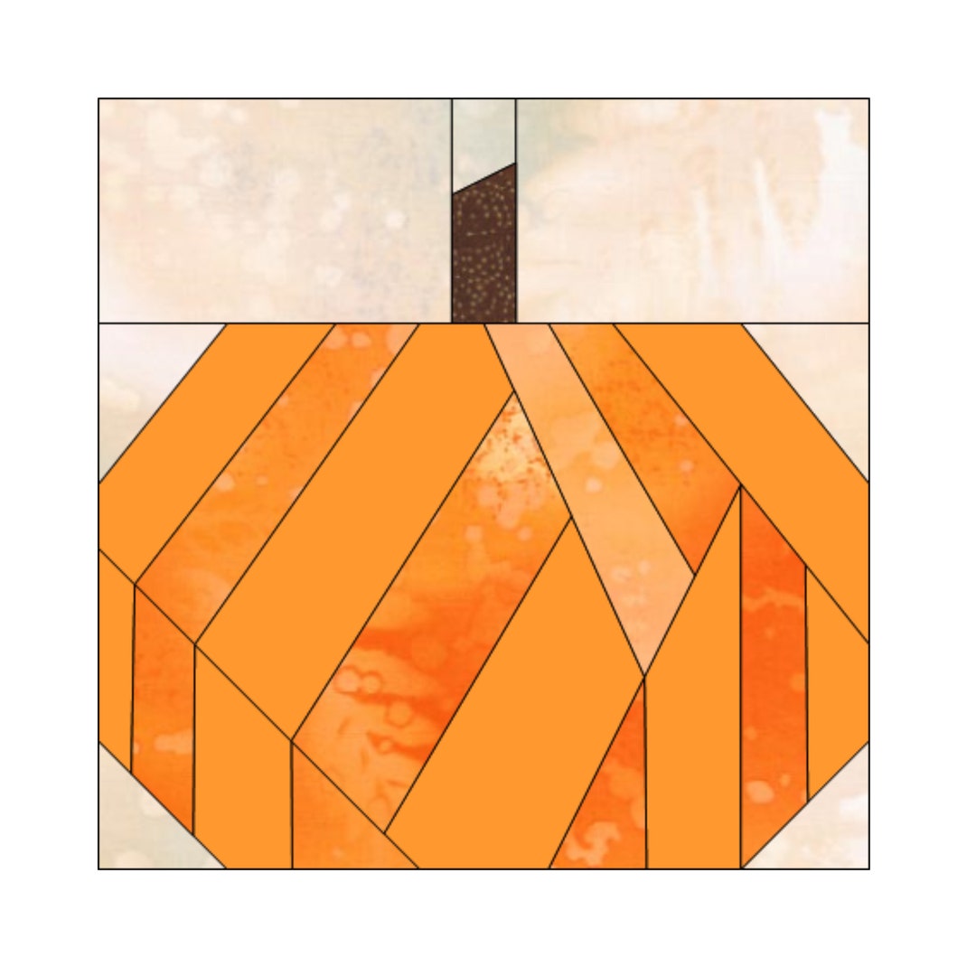Pumpkin Quilt Block Pattern Digital Download Modern Patchwork Instant ...