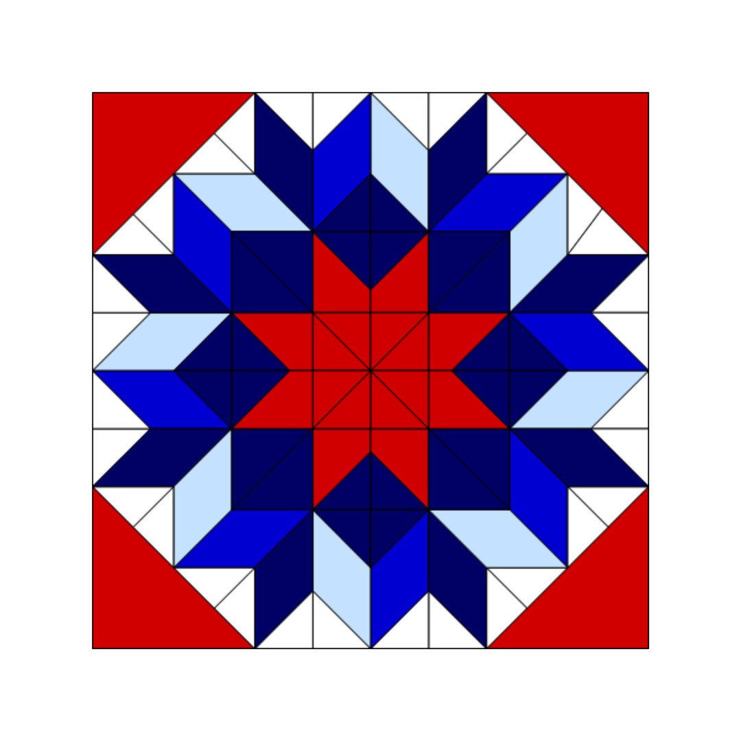 Dutch Rose No Y Seam Star Quilt Block Pattern Digital Download Modern ...