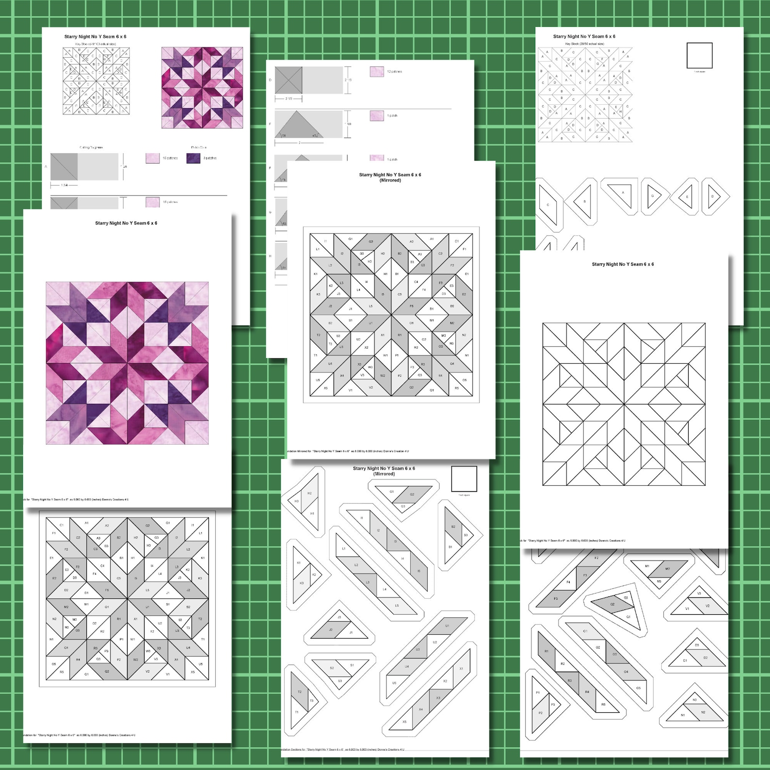 Starry Night Quilt Block Pattern: No Y Seams FPP (digital Download) - Etsy