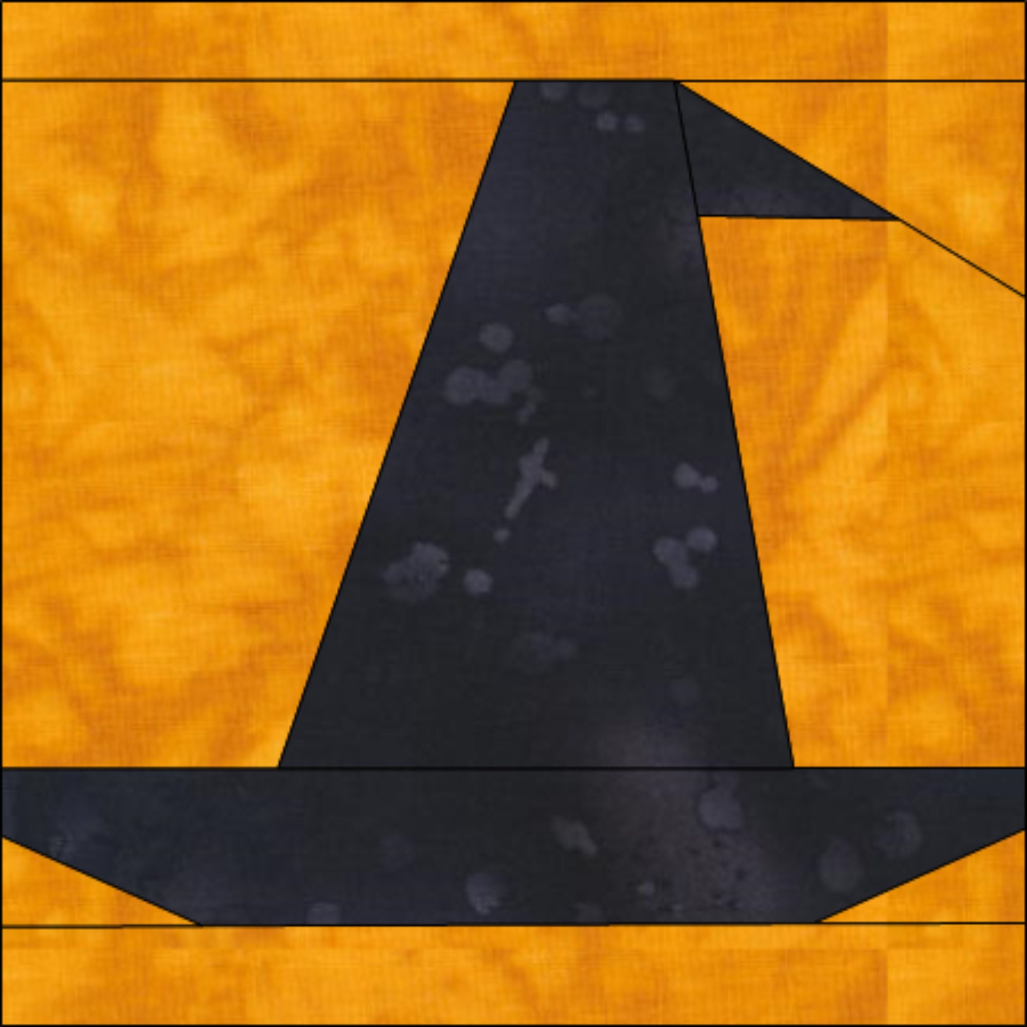 Witches Hat Quilt Block Pattern Digital Download Modern Patchwork ...