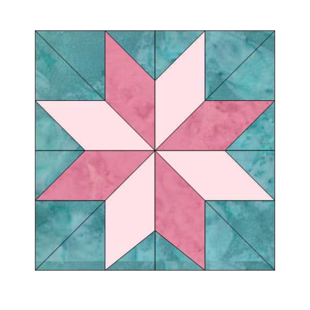 Eight Point Star No Y Seam Quilt Block Pattern Digital Download Modern ...
