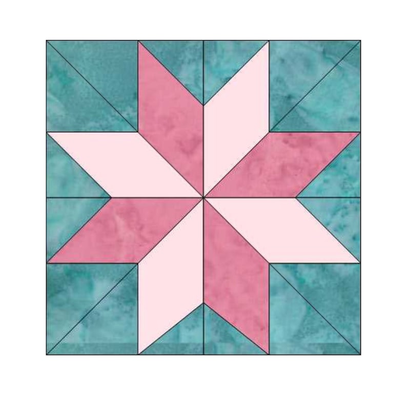 Eight Point Star No Y Seam Quilt Block Pattern Digital - Etsy