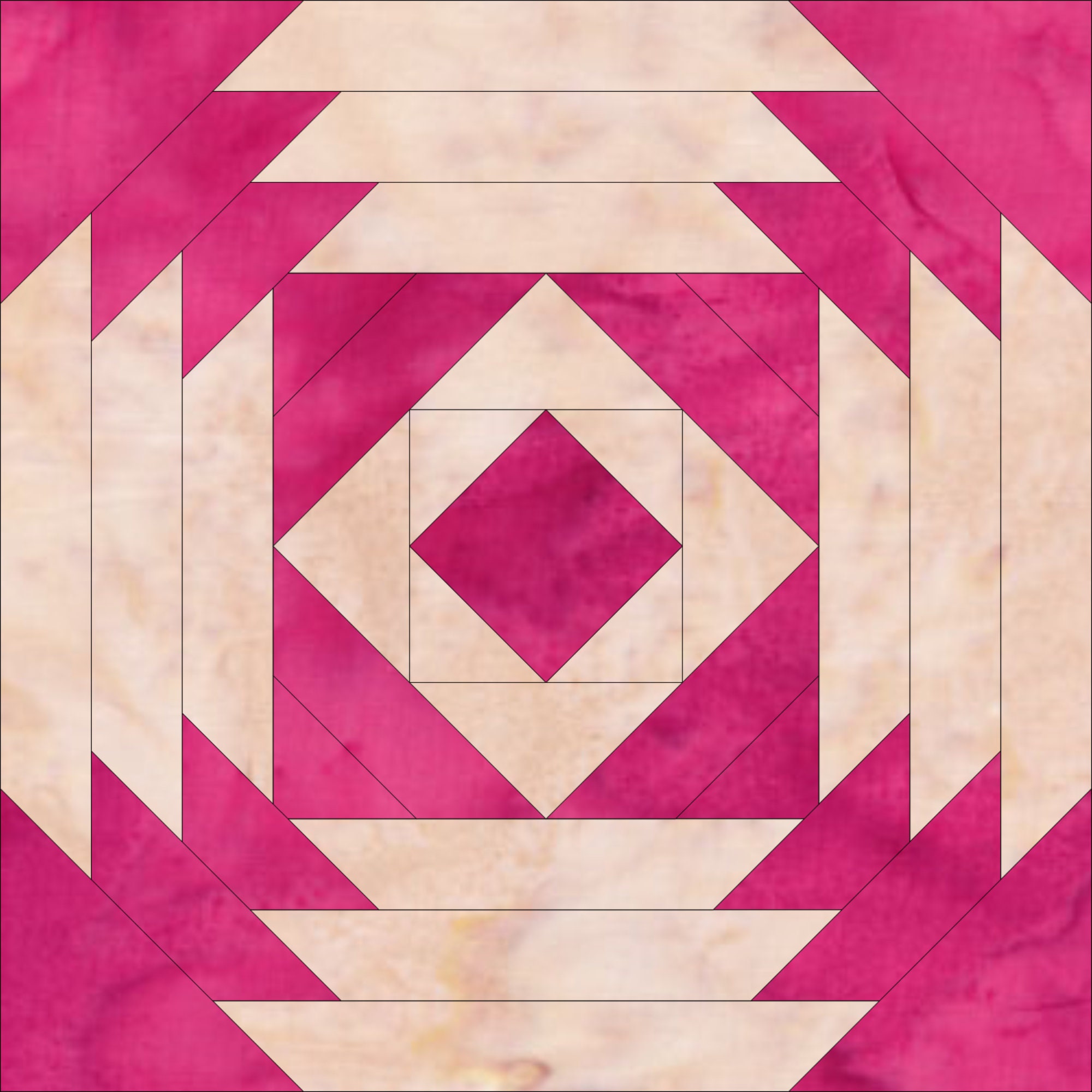 Pineapple Quilt Block Pattern Digital Download Modern Patchwork Instant ...