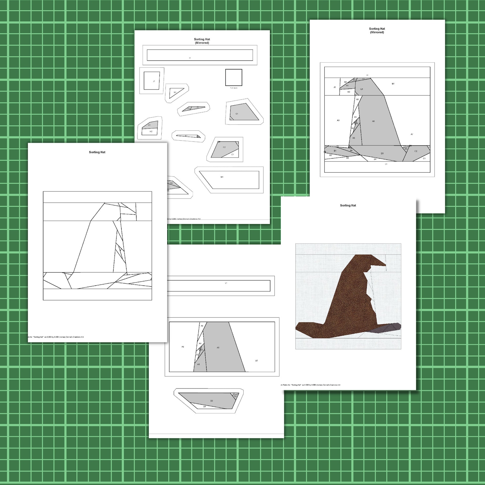 Sorting Hat Quilt Block Pattern Digital Download Modern Patchwork ...