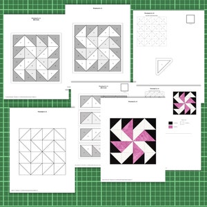 Pinwheel Quilt Block Pattern Digital Download Modern Patchwork Instant ...