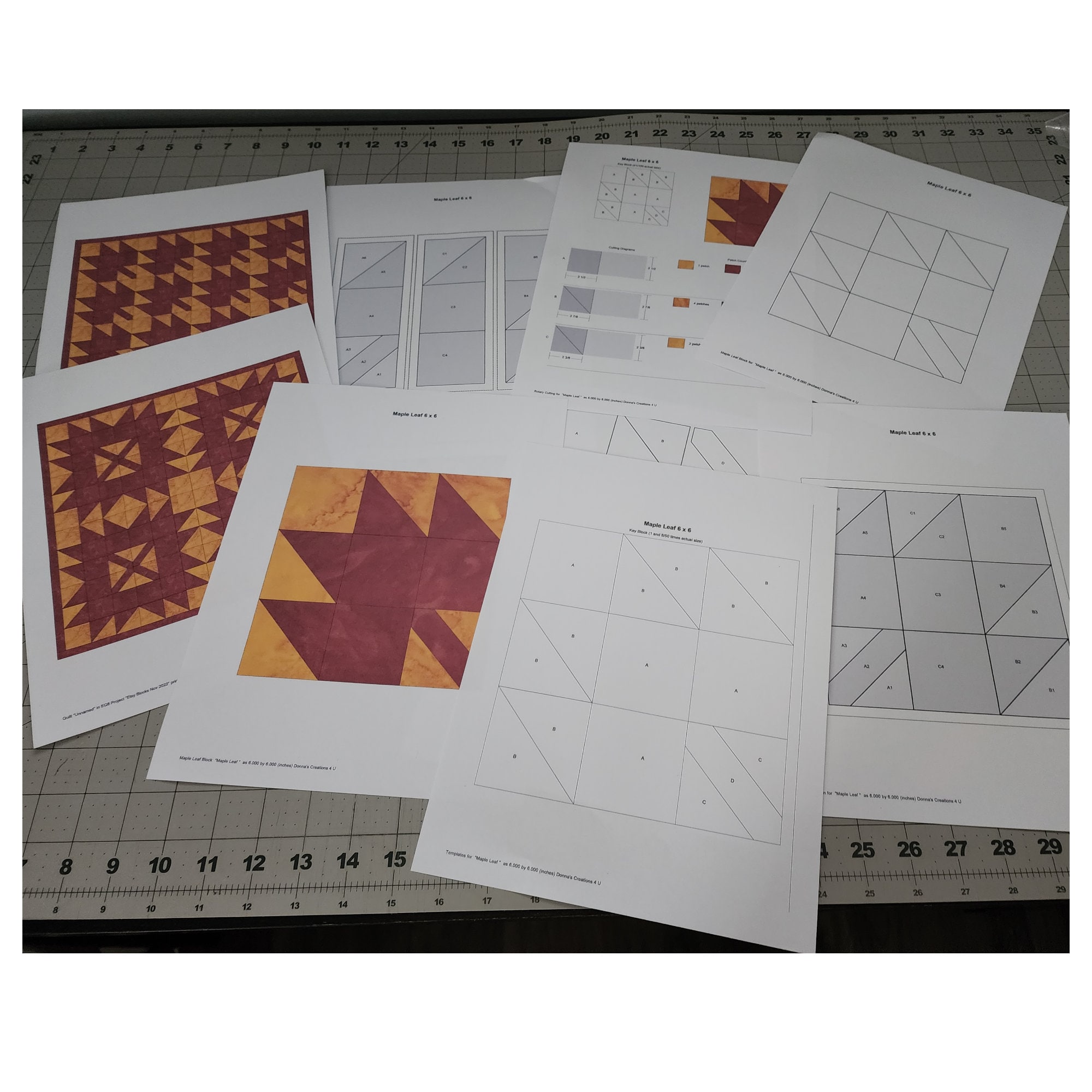 Maple Leaf Quilt Block Pattern Digital Download Modern Patchwork ...