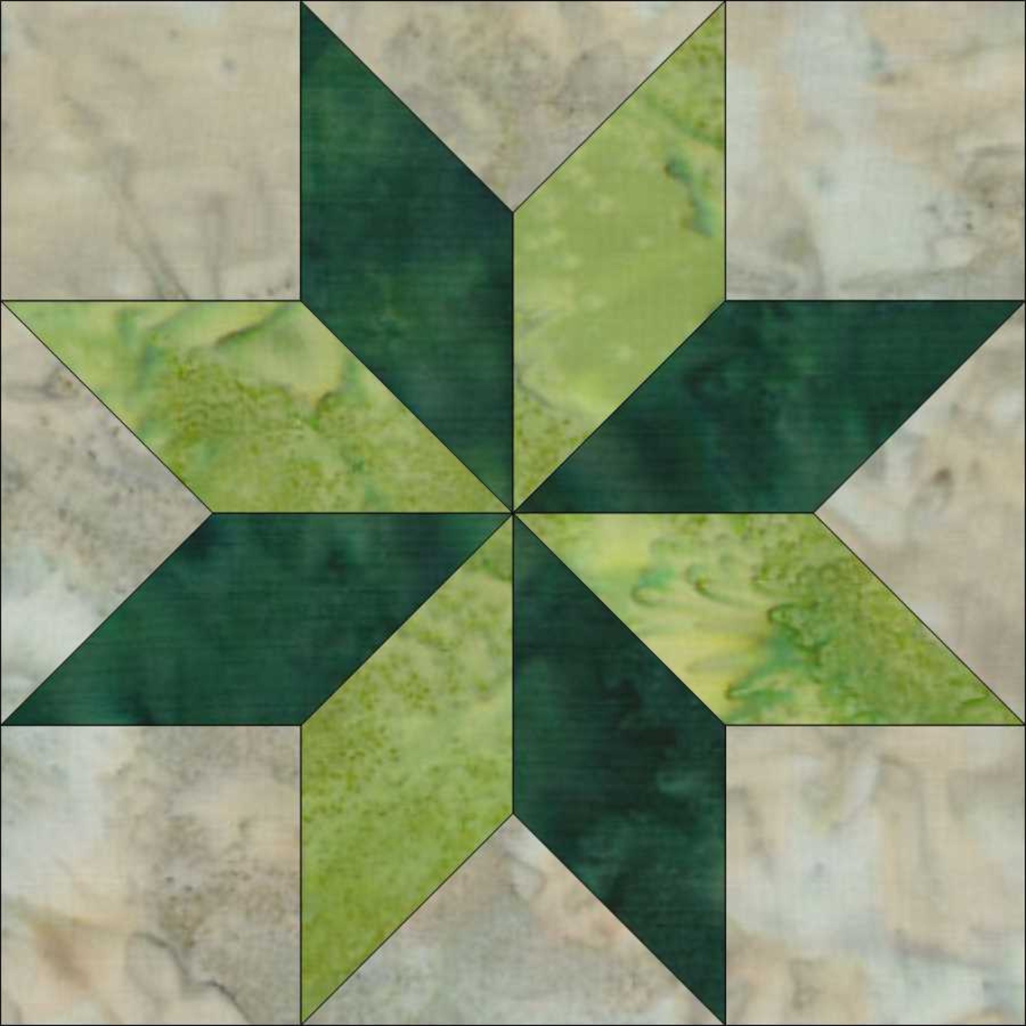 Eight Point Star Quilt Block Pattern Digital Download Modern Patchwork ...