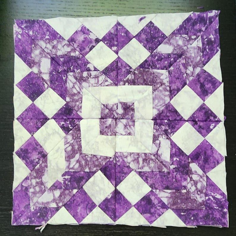 Diamond Feathers Quilt Block Pattern Digital Download Modern Patchwork ...