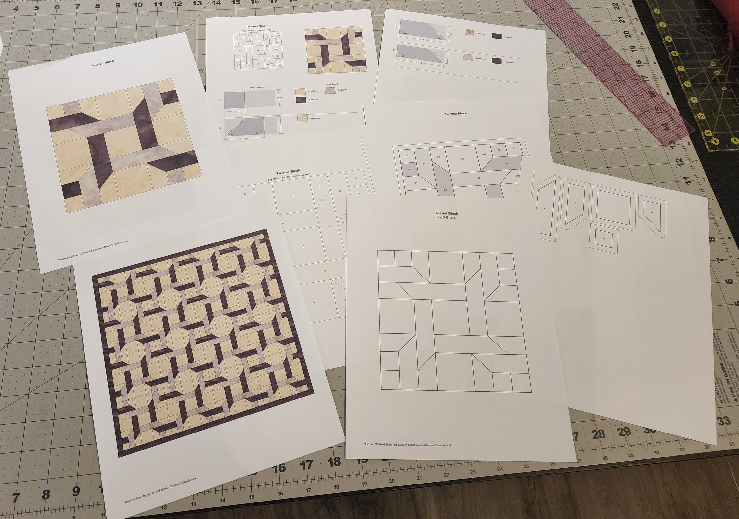 Twisted Block Ribbon Quilt Block Pattern Digital Download Modern ...