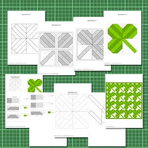 Striped Shamrock Quilt Block Pattern Digital Download Modern Patchwork ...