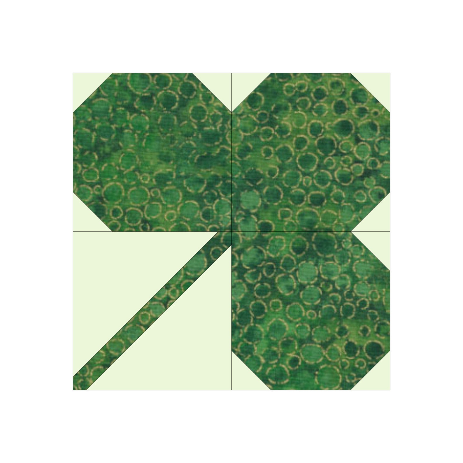 Shamrock Quilt Block Pattern Digital Download Modern Patchwork Instant ...