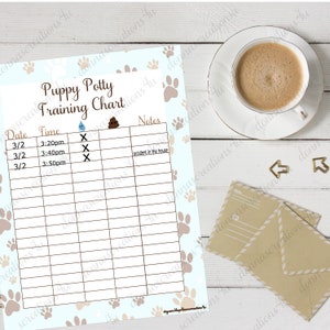 Puppy Potty Training Chart PDF Take Care of Pets - Etsy