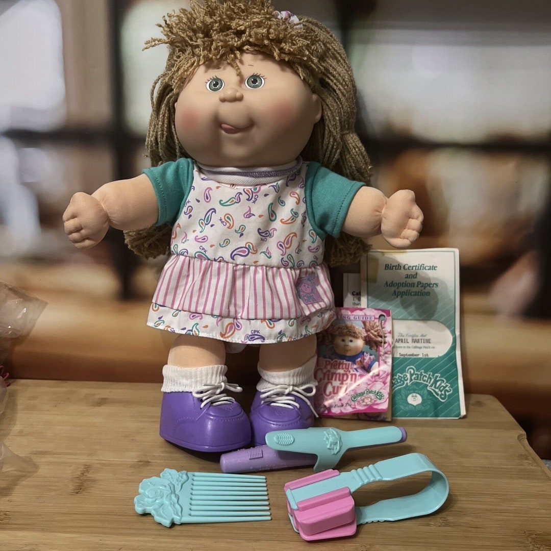 Hasbro Cabbage Patch Kid/ Doll Pretty Crimp N Curl Blue Eyes ...