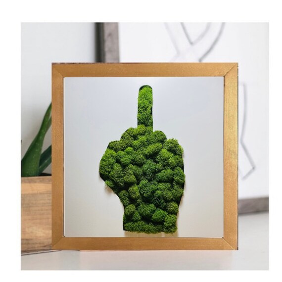 Middle Finger Wall Art Moss Wall Art Bedroom Wall Art Wall | Etsy