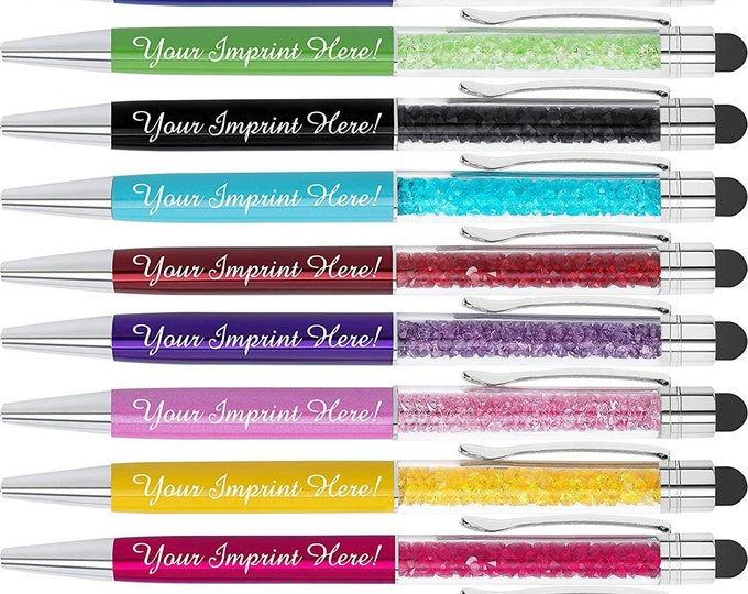 Personalized Crystal Pens With Stylus Metal Gem Pen Custom - Etsy
