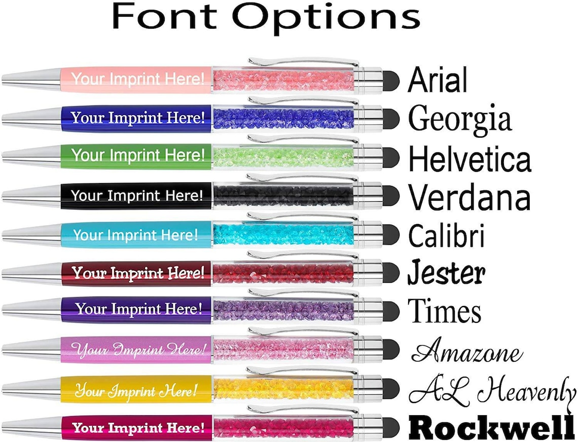 Personalized Crystal Pens With Stylus Metal Gem Pen Custom - Etsy