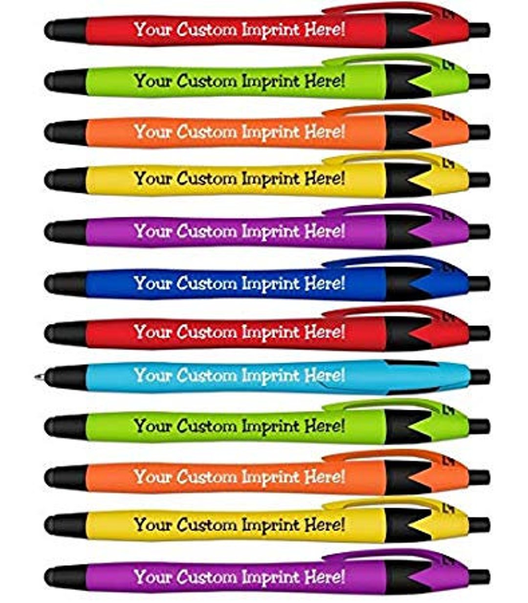 Custom Name Printed Rubberized Soft Touch Ballpoint Pen W/stylus Click ...