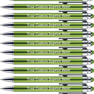 12 Custom Printed Bright Lights Imprinted Pens Personalized. Stylus ...