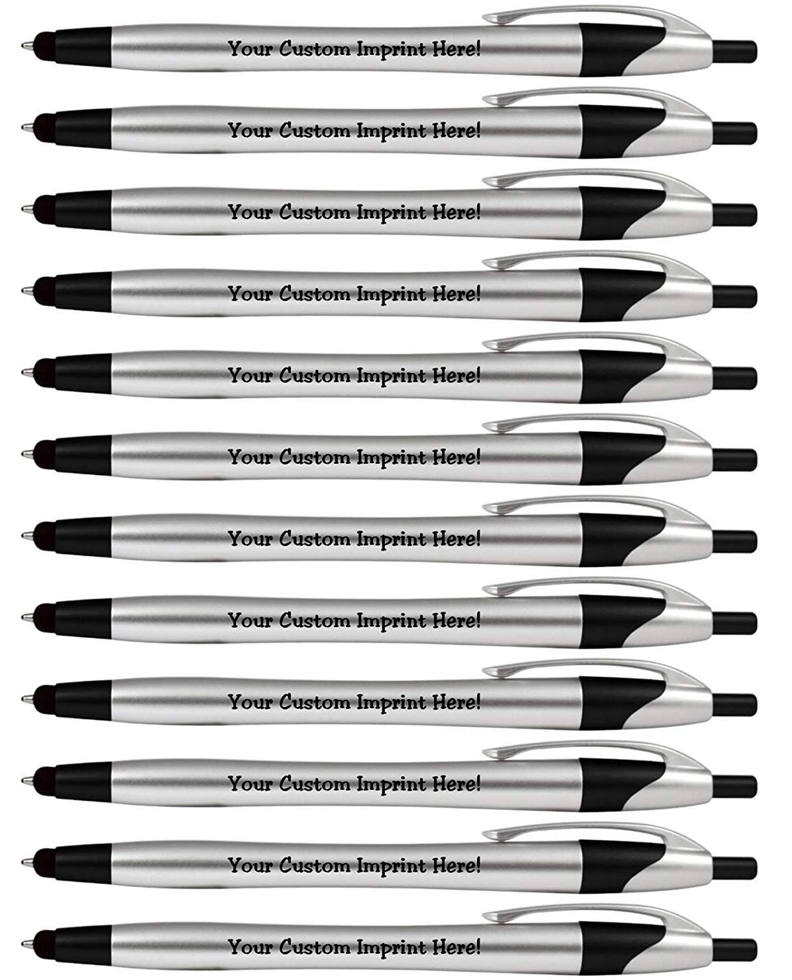 Personalized Ink Pens With Stylus, Click Action, Black Ink, Custom ...