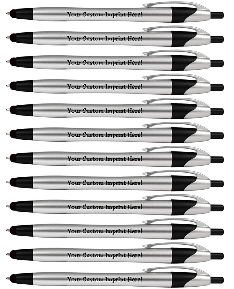 Personalized Ink Pens With Stylus, Click Action, Black Ink, Custom ...