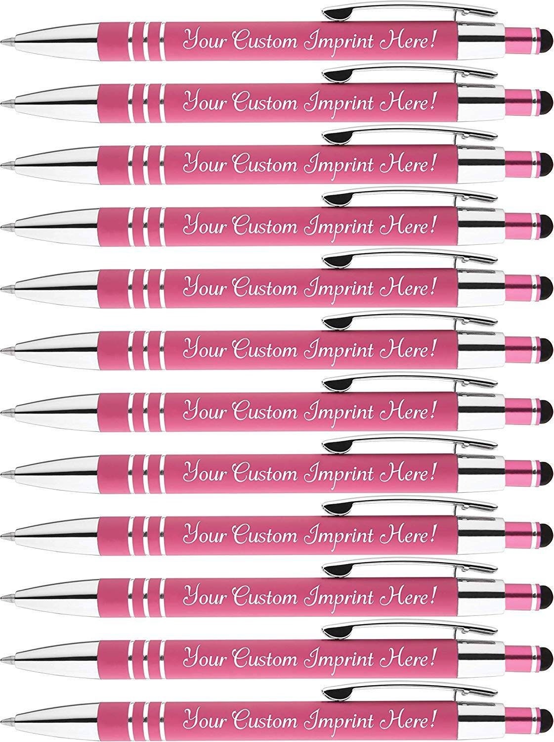 12 Hottie Assorted Custom Imprinted Metal Pens Personalized Stylus Pens ...