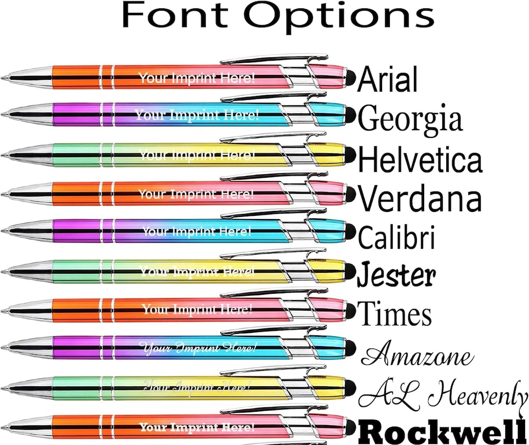 Personalized Pens With Stylus - Metal Ombre Design - Custom Printed ...