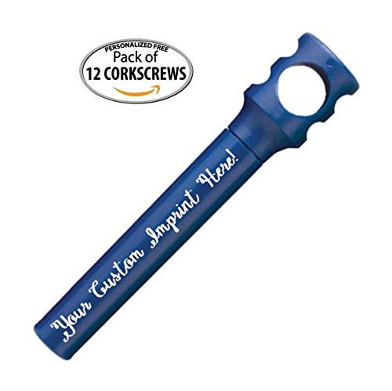 12 Blue Personalized Pocket Cork Screws Printed Barware Printed Wine ...
