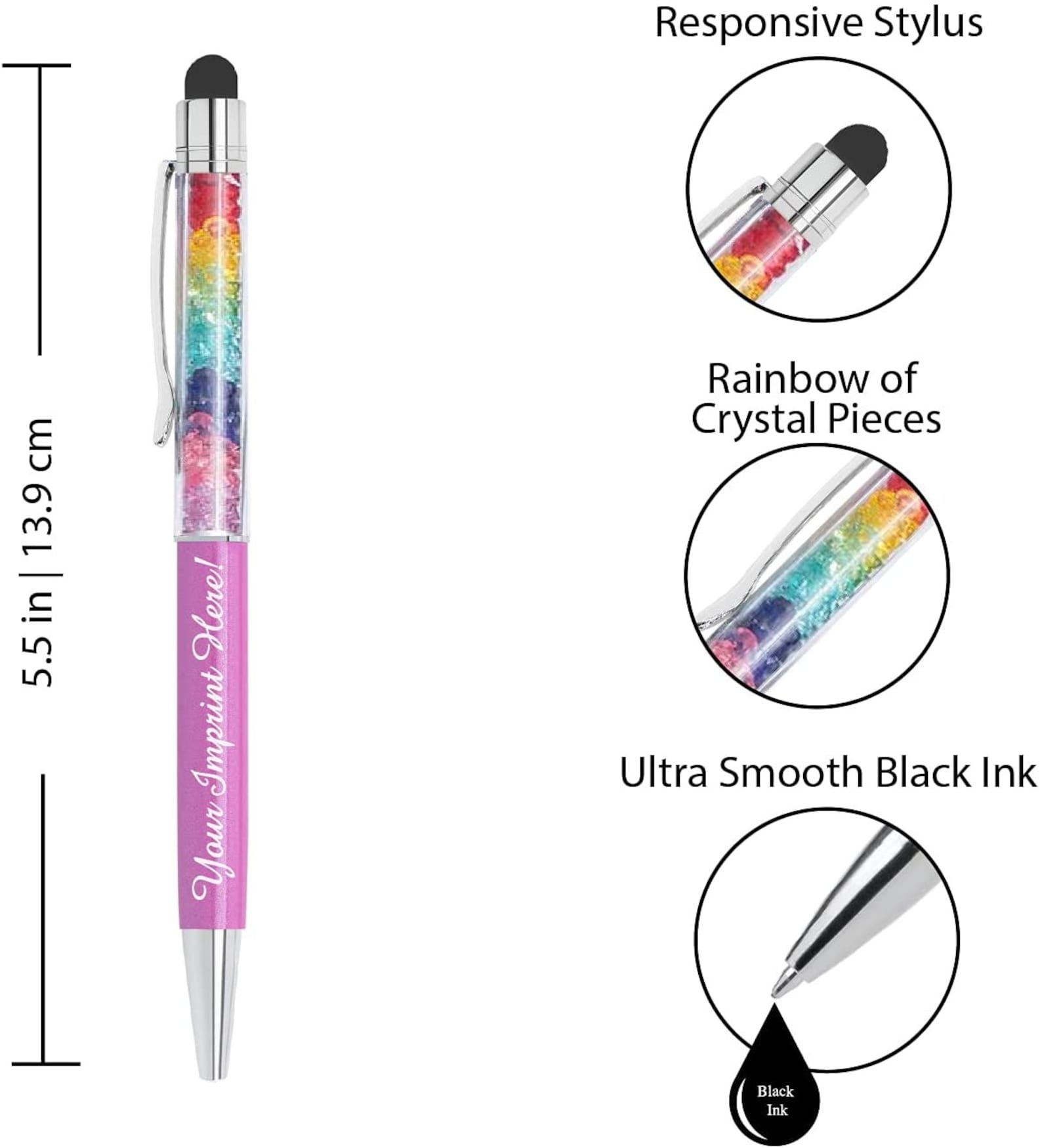 Personalized Metal Crystal Prism Gem Pens With Stylus Custom | Etsy