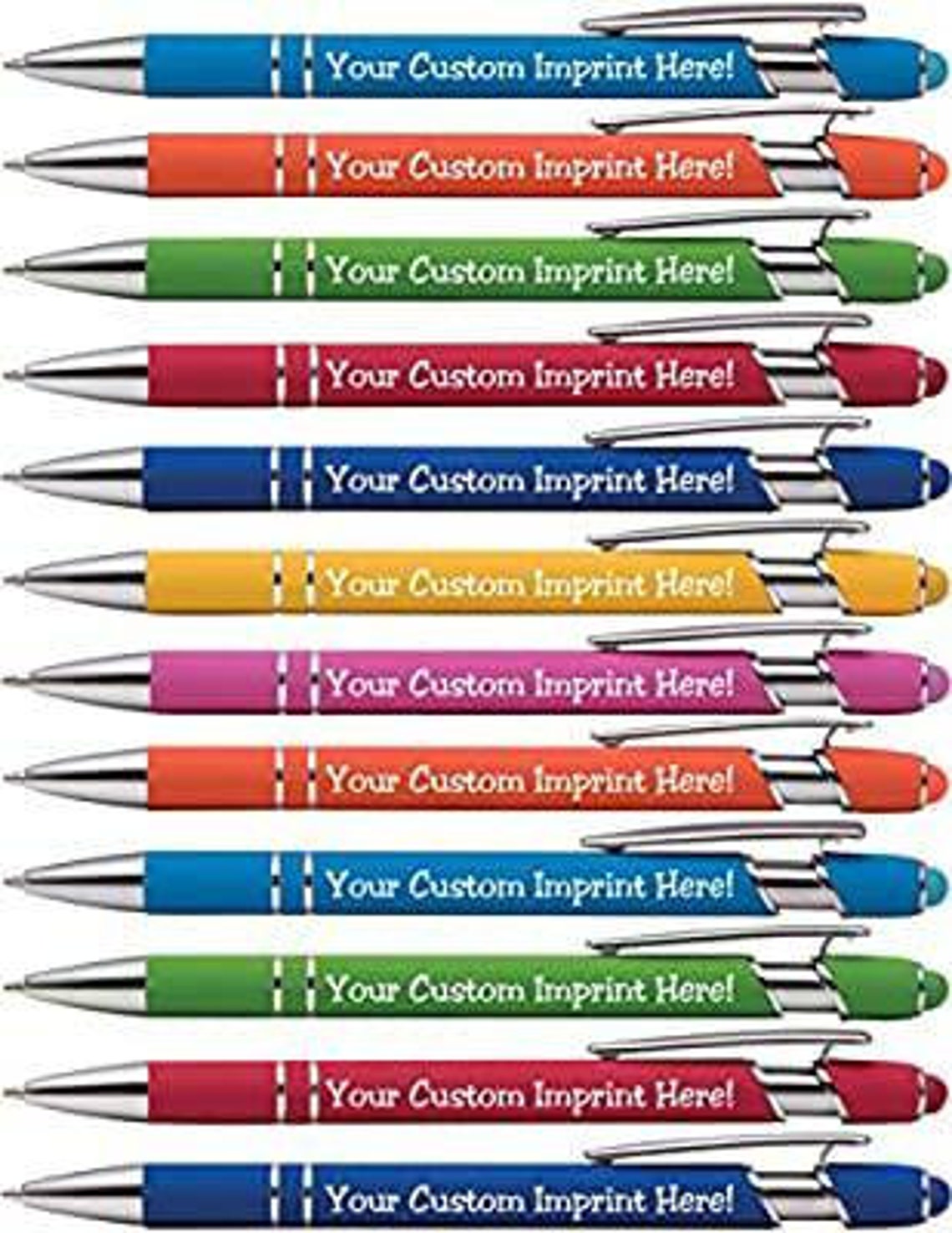 12 Premium Custom Pens With Stylus Burst of Color | Etsy