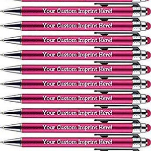 12 Custom Printed Bright Lights Imprinted Pens Personalized. Stylus ...