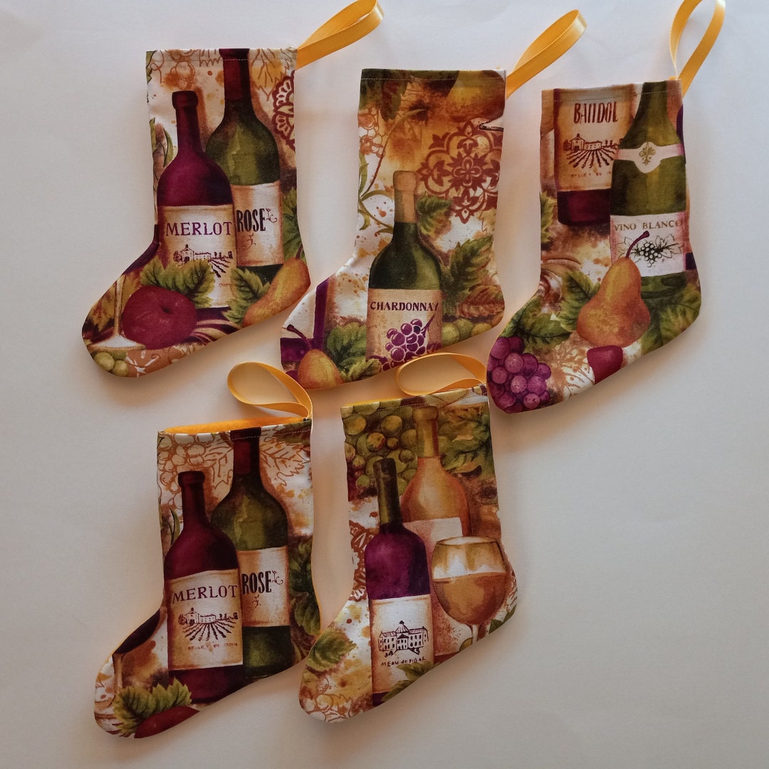 Wine Small XMAS Stockings Wine Decor Wine Bottle Decoration - Etsy