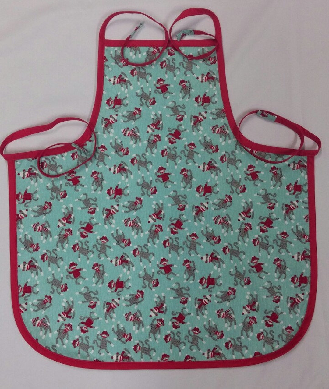 Sock Monkey Childs Full Apron Kids Baking Craft Apron Kids Gift Monkey ...