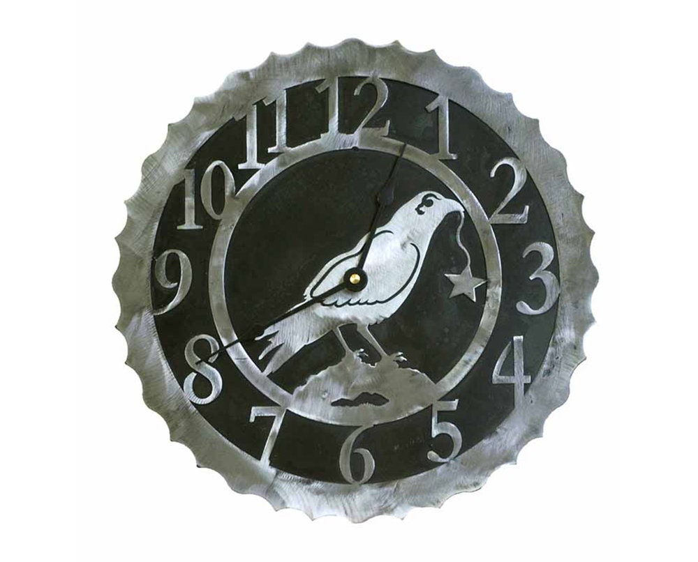 Primitive Crow With Star Clock, Quartz Movement- 12in Solid Steel - Etsy