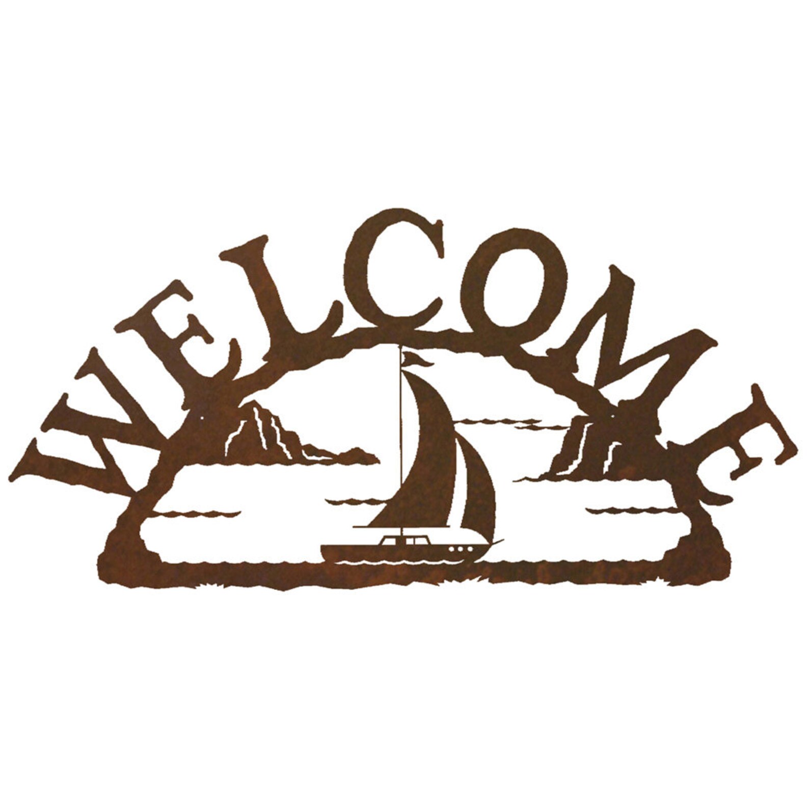 Sail Boat Steel Welcome Sign - Etsy