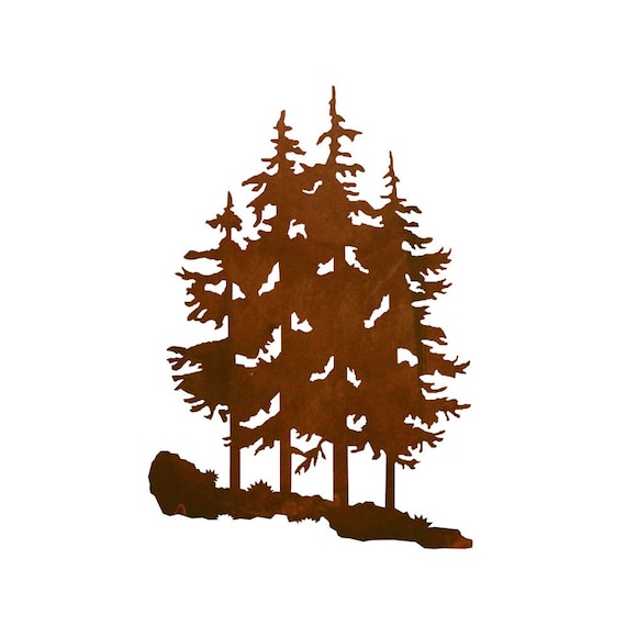 Pine Tree Forest Plasma Cut Wall Art Mural - Etsy