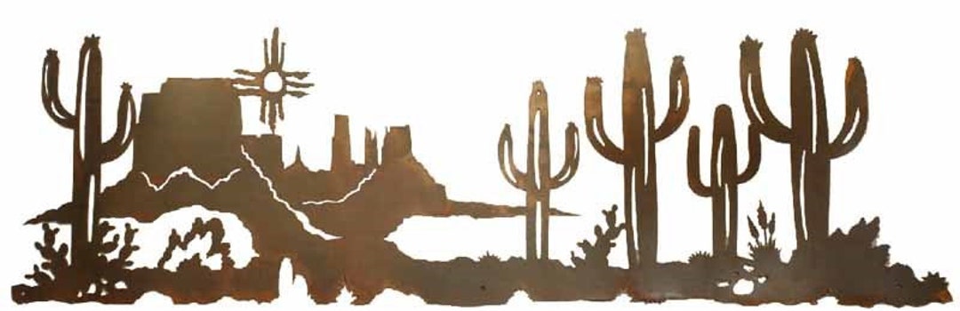 Desert Scene Steel Wall Art 57"x 18" - Etsy